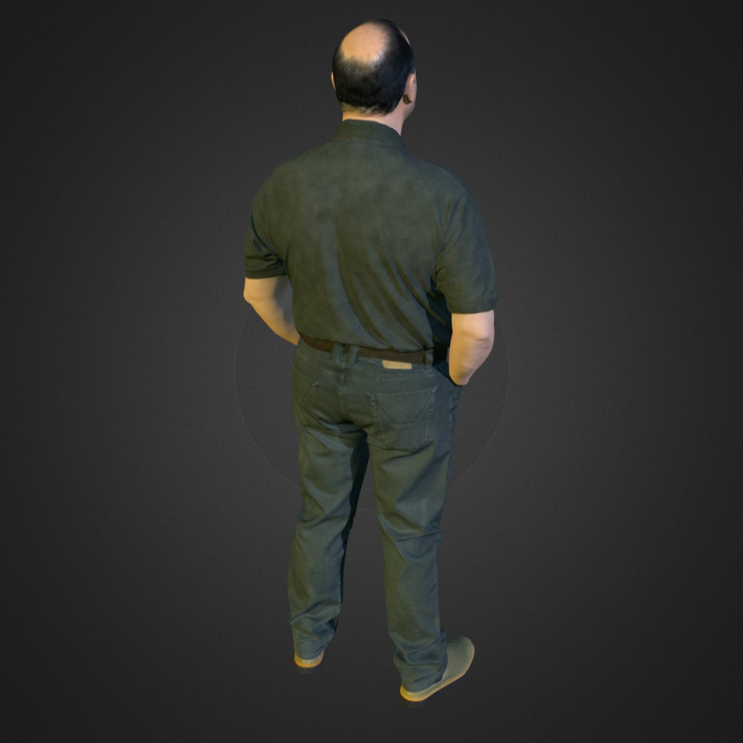 3d Model Of Standing Burly Man
