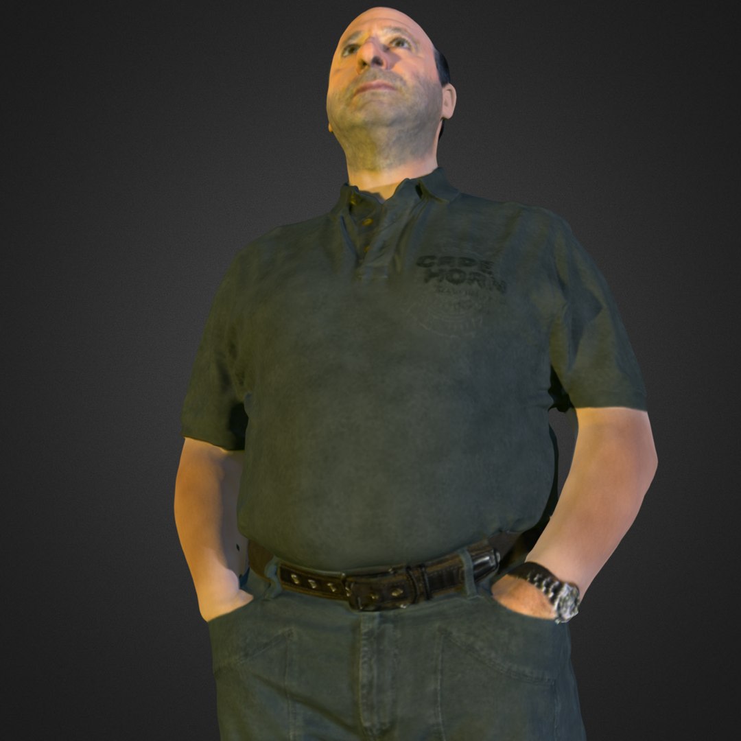 3d Model Of Standing Burly Man