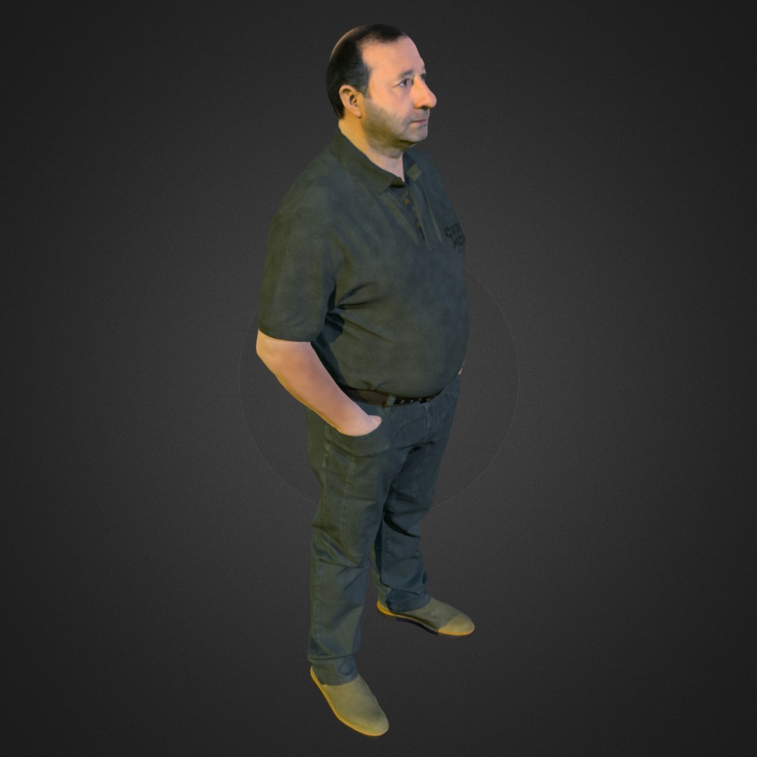 3d Model Of Standing Burly Man