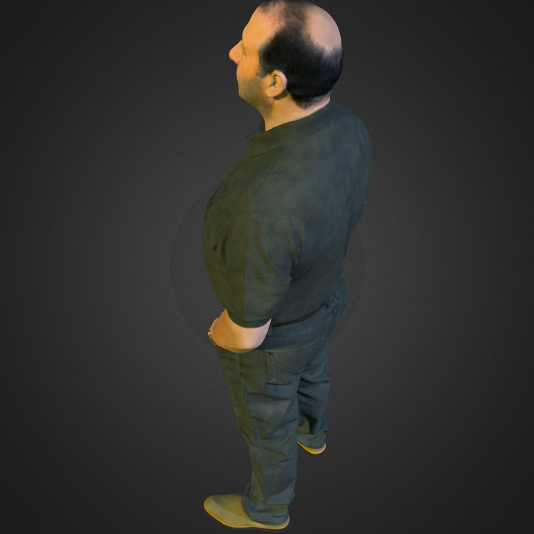 3d Model Of Standing Burly Man