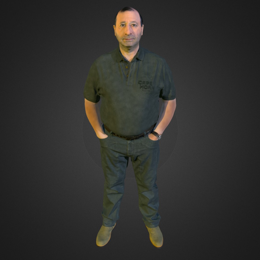 3d Model Of Standing Burly Man