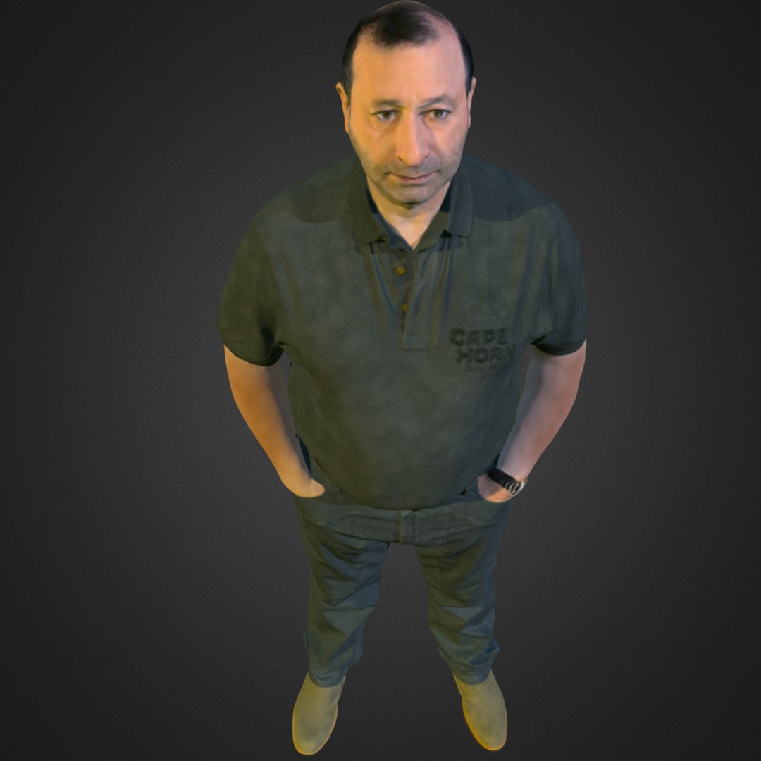 3d Model Of Standing Burly Man