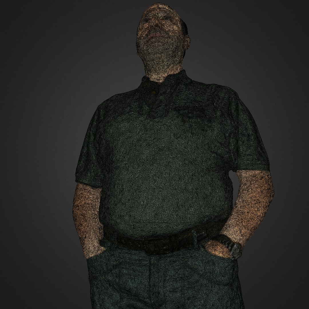 3d Model Of Standing Burly Man
