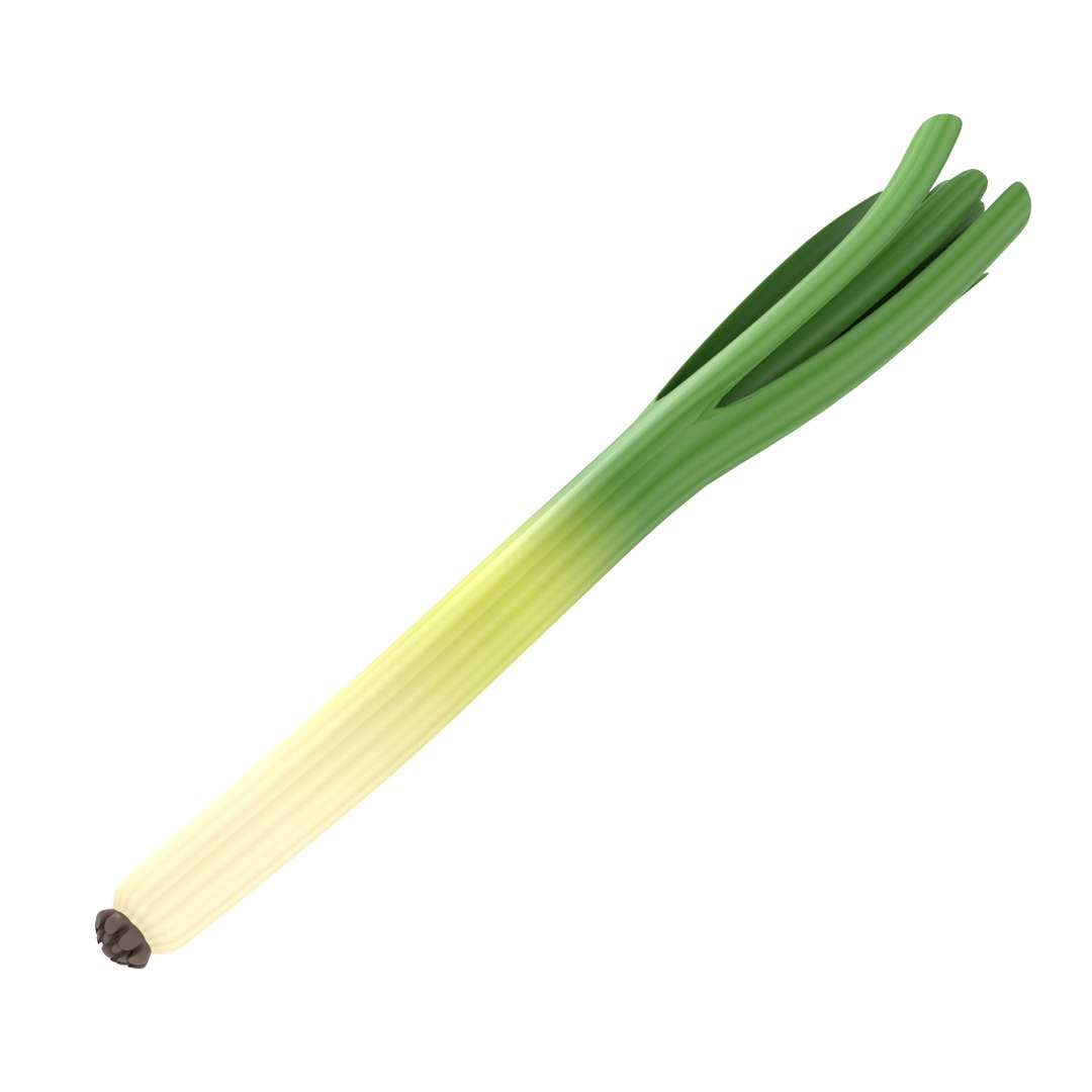 3D Cartoon Leek Model - TurboSquid 2263139