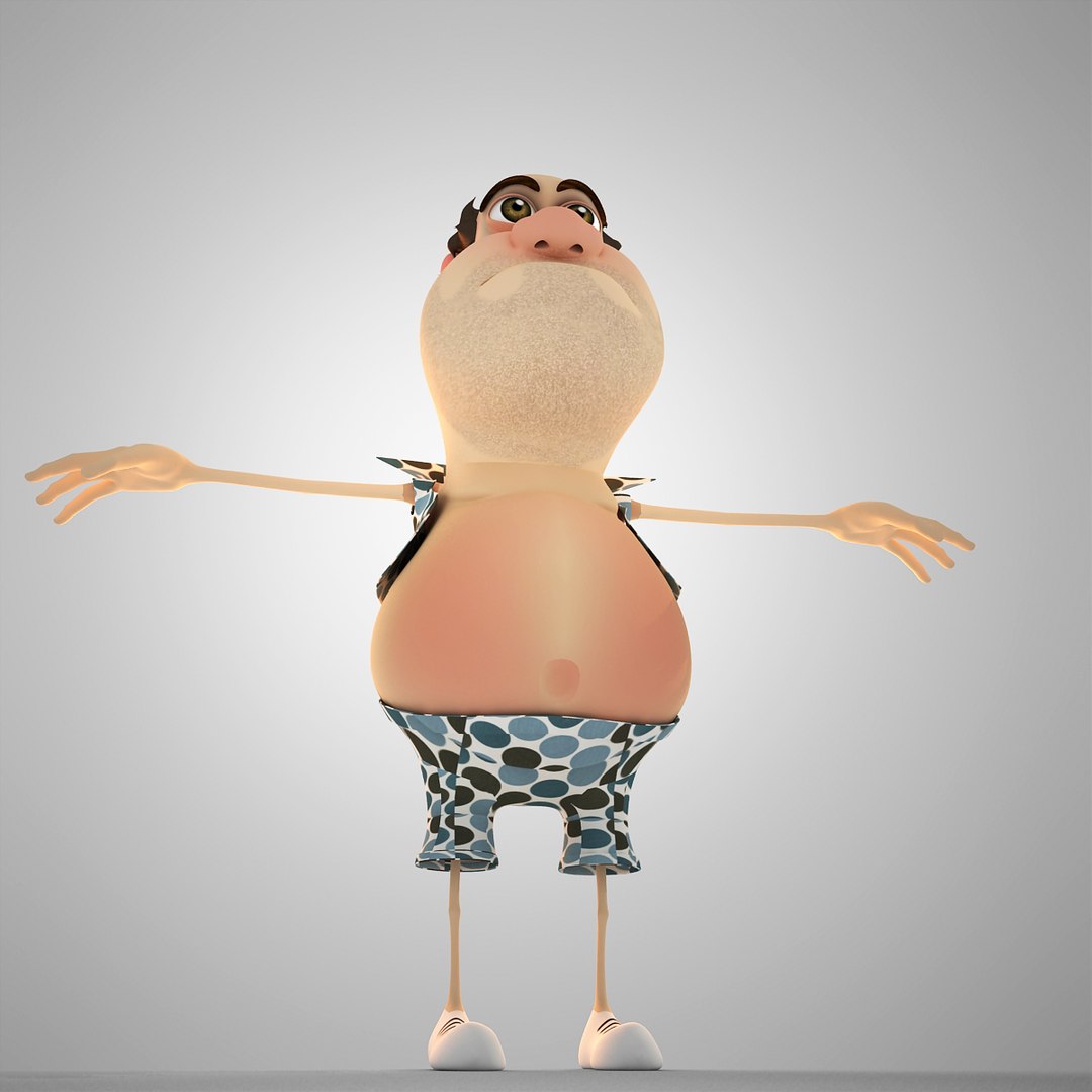 3d Cartoon Big Man Rig