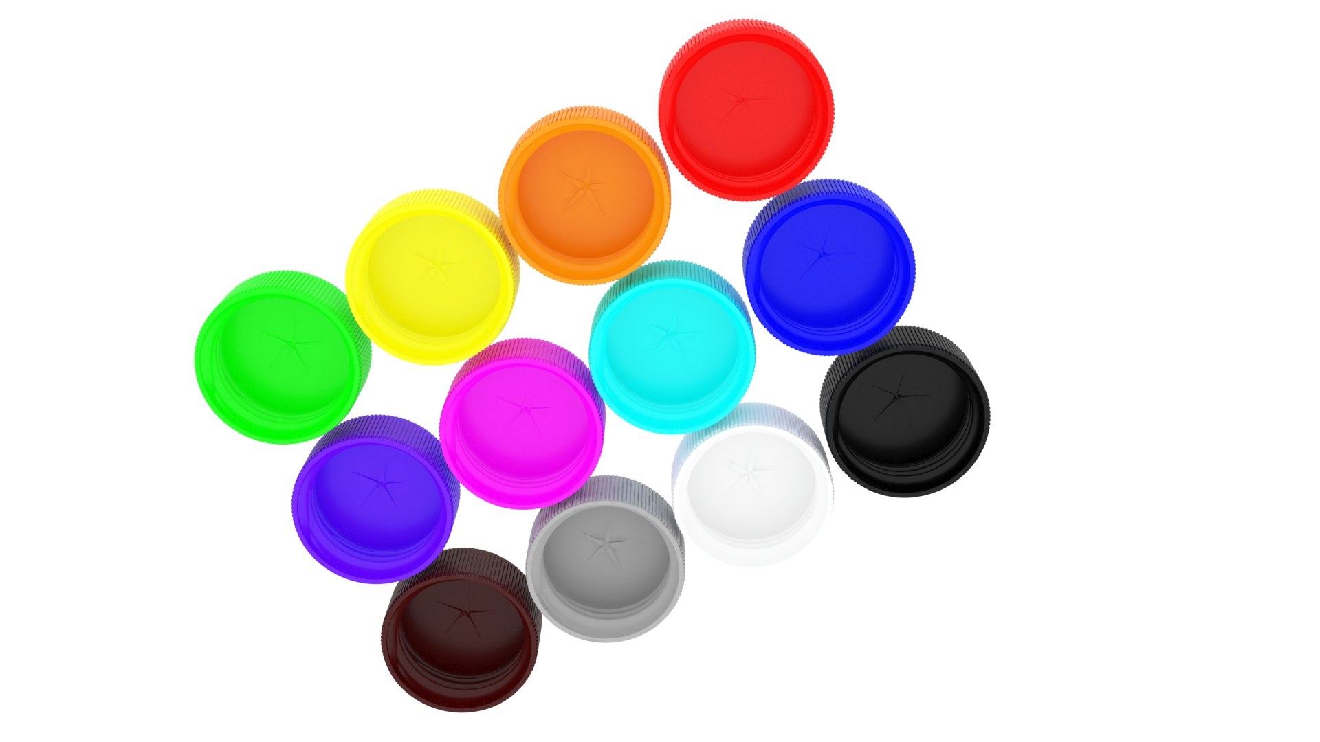 3D Plastic Bottle Caps Set - TurboSquid 2244122