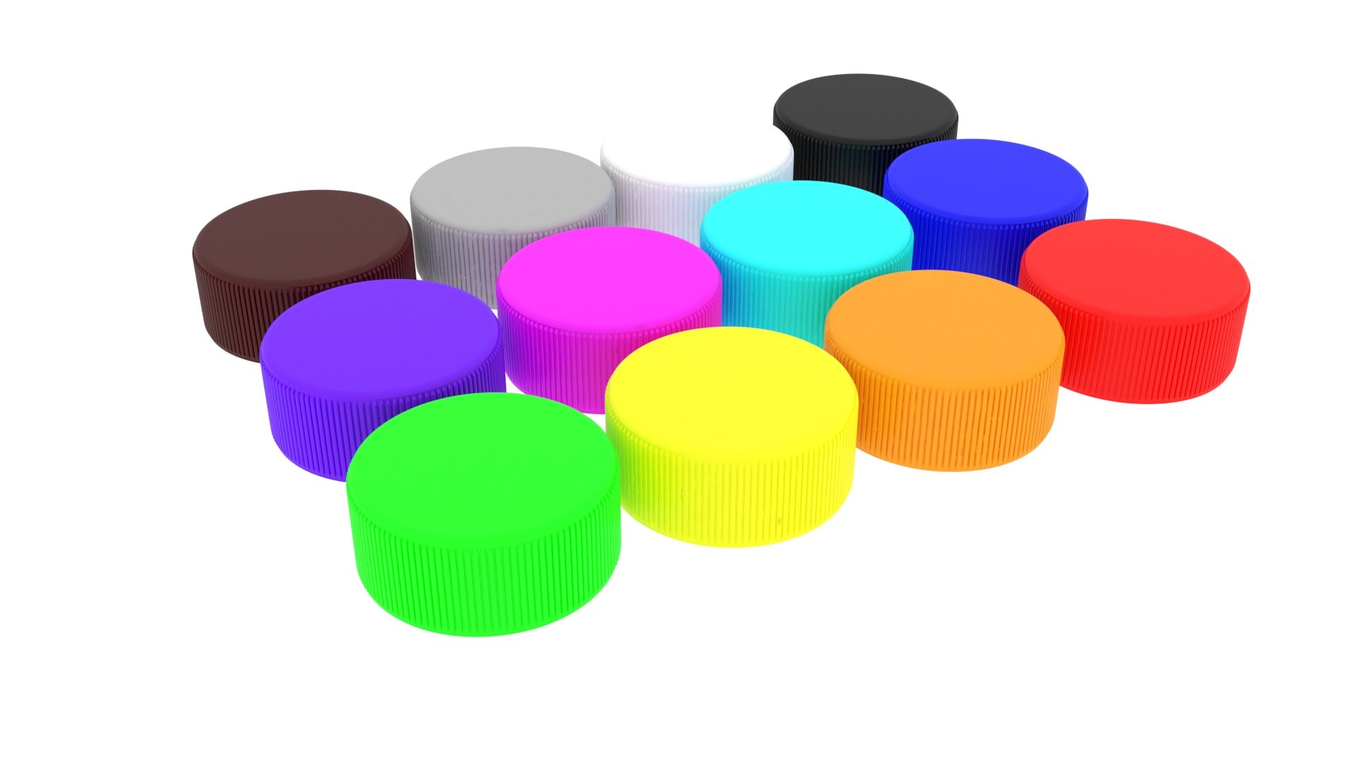 3D Plastic Bottle Caps Set - TurboSquid 2244122