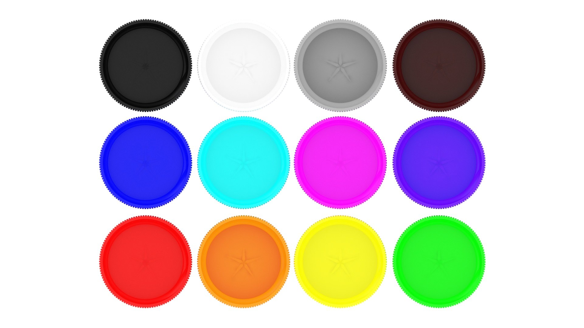 3D Plastic Bottle Caps Set - TurboSquid 2244122