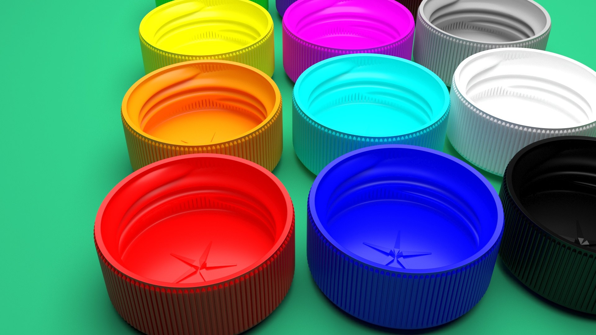 3D Plastic Bottle Caps Set - TurboSquid 2244122