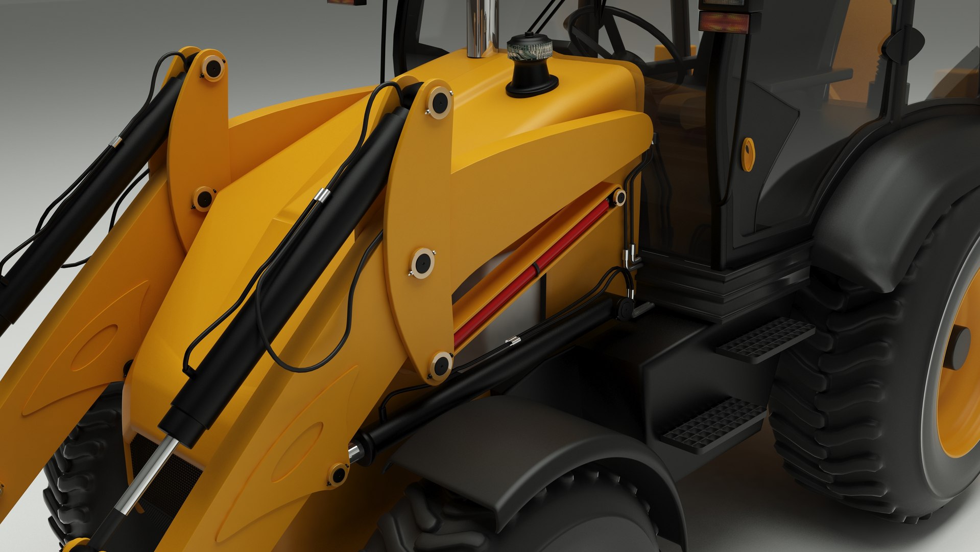 3d backhoe loader model