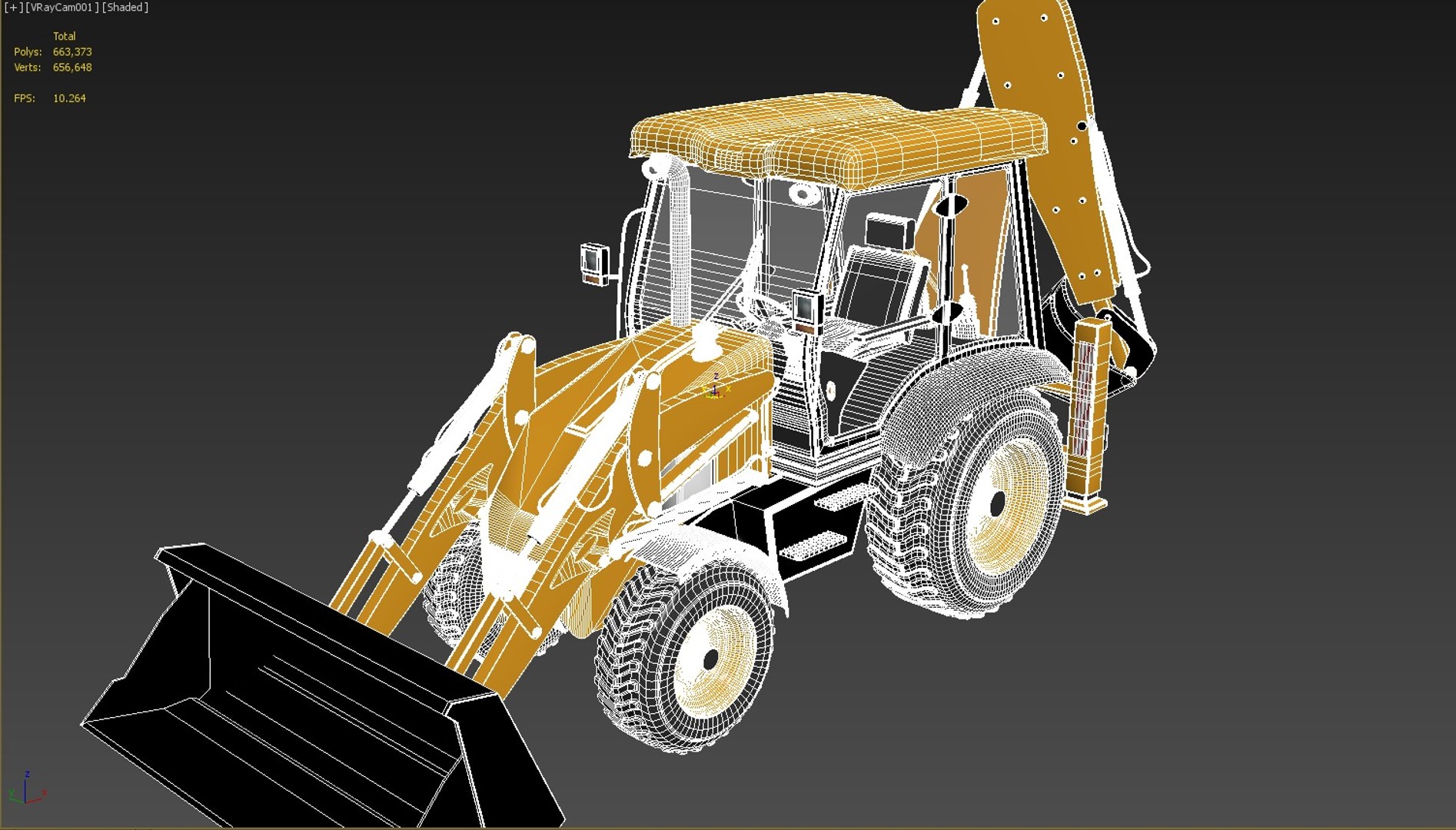 3d backhoe loader model