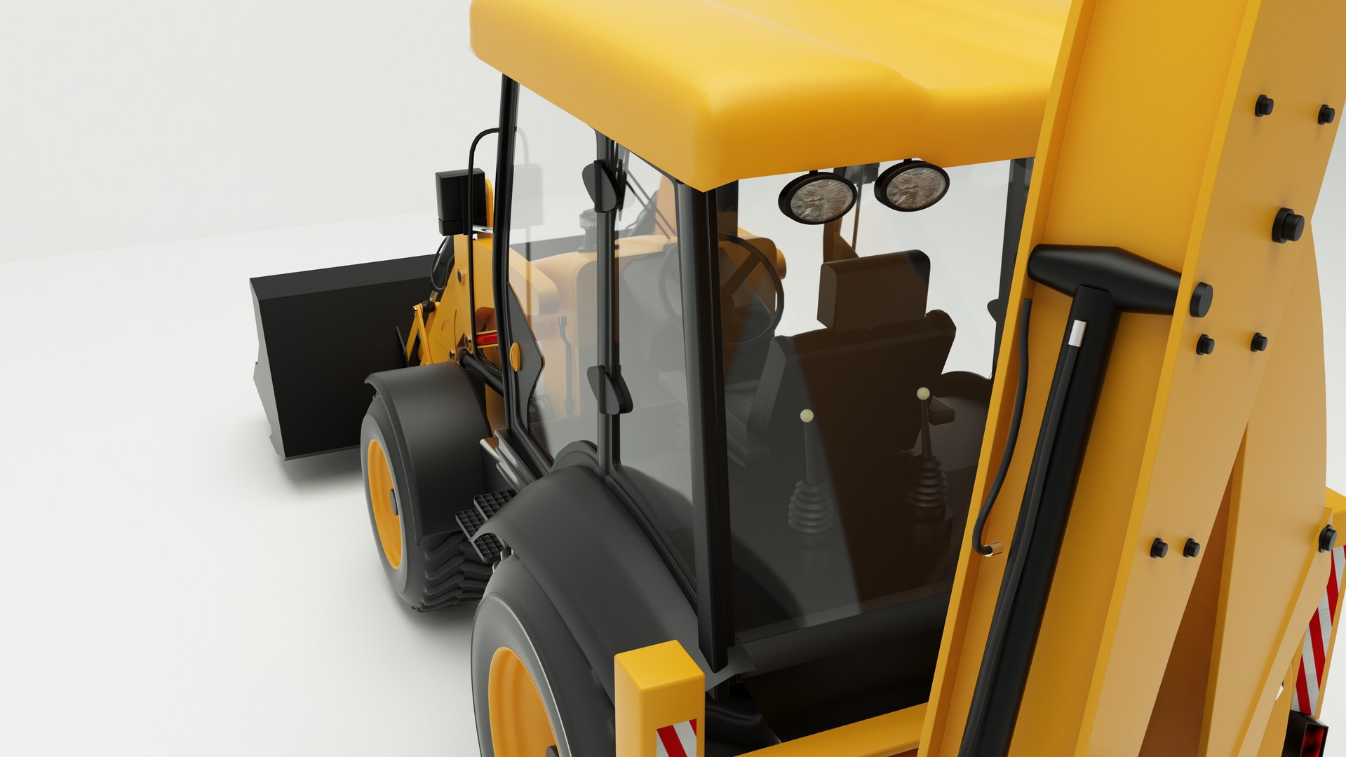 3d backhoe loader model