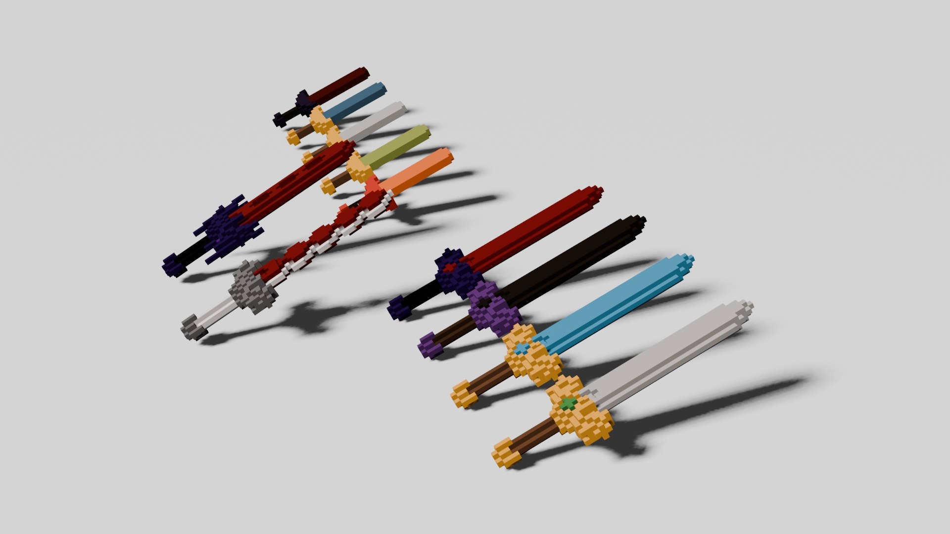 3D Voxel Swords Pack - TurboSquid 2317075