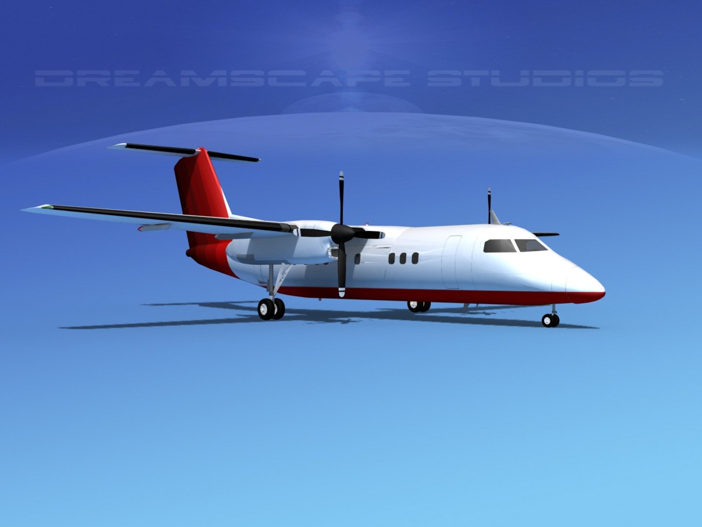 3d dhc-8-100 dash 8 model