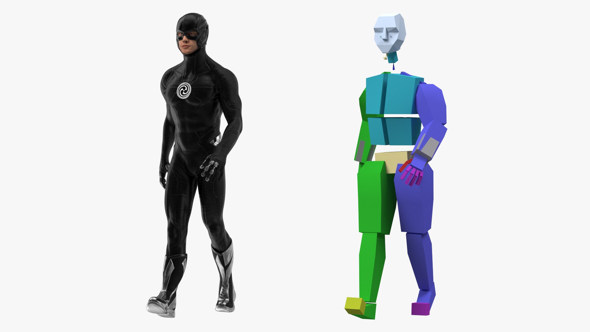 Black Suit Superhero Rigged 3D Model - TurboSquid 2073105