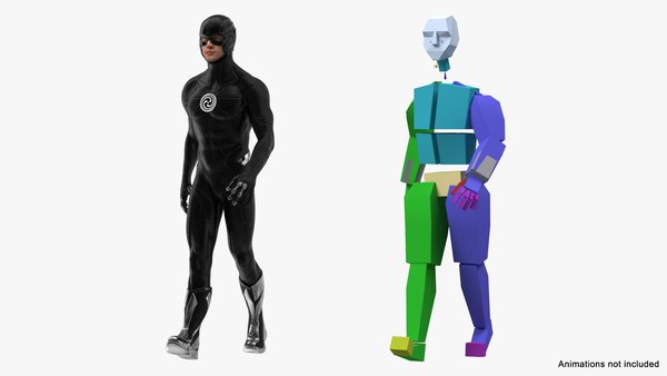 modelo 3d Black Suit Superhero Rigged - TurboSquid 2073105
