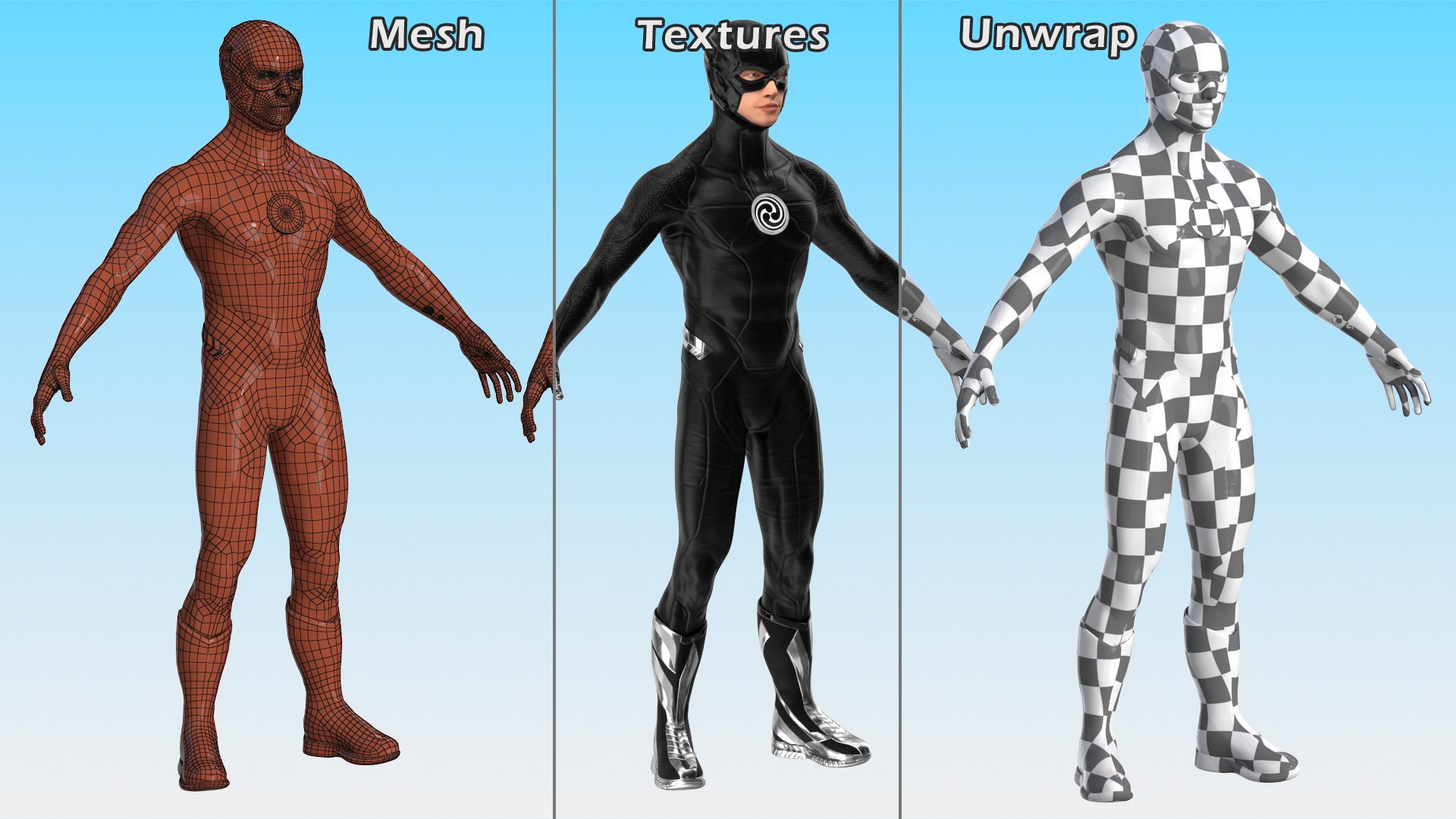 Black Suit Superhero Rigged 3D Model - TurboSquid 2073105