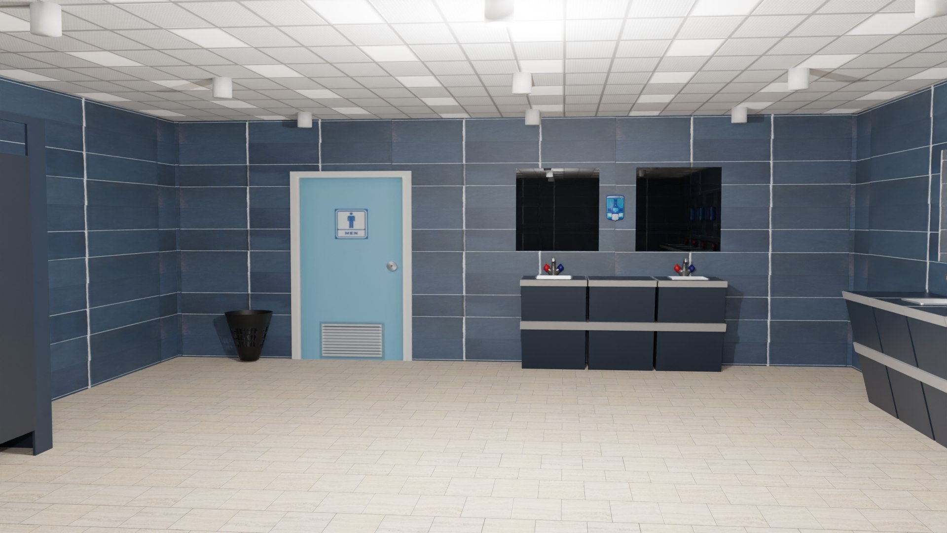 3D School Restroom Interior Model - TurboSquid 2140843