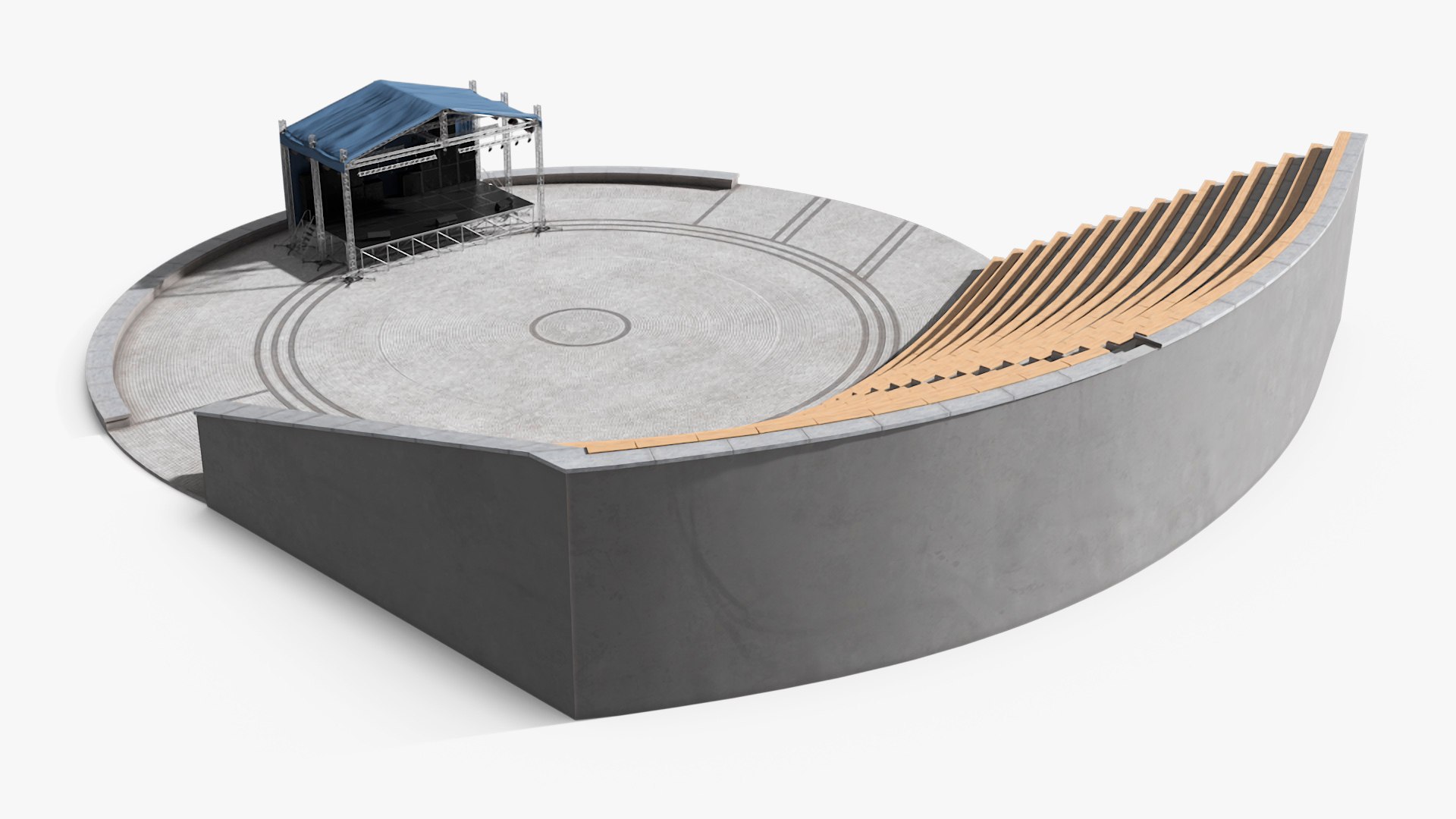 Stone Amphitheater With Stage 3D Model - TurboSquid 2378176