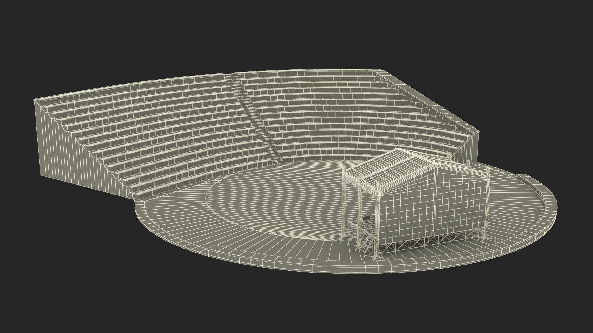 Stone Amphitheater With Stage 3D Model - TurboSquid 2378176