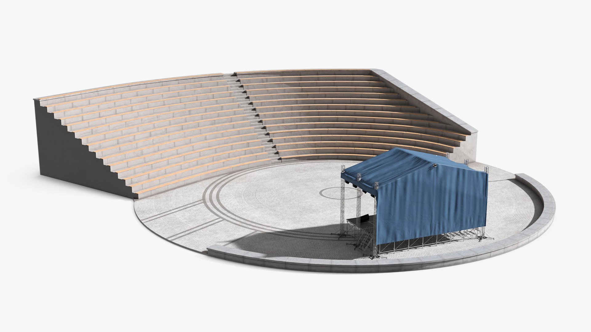 Stone Amphitheater With Stage 3D Model - TurboSquid 2378176