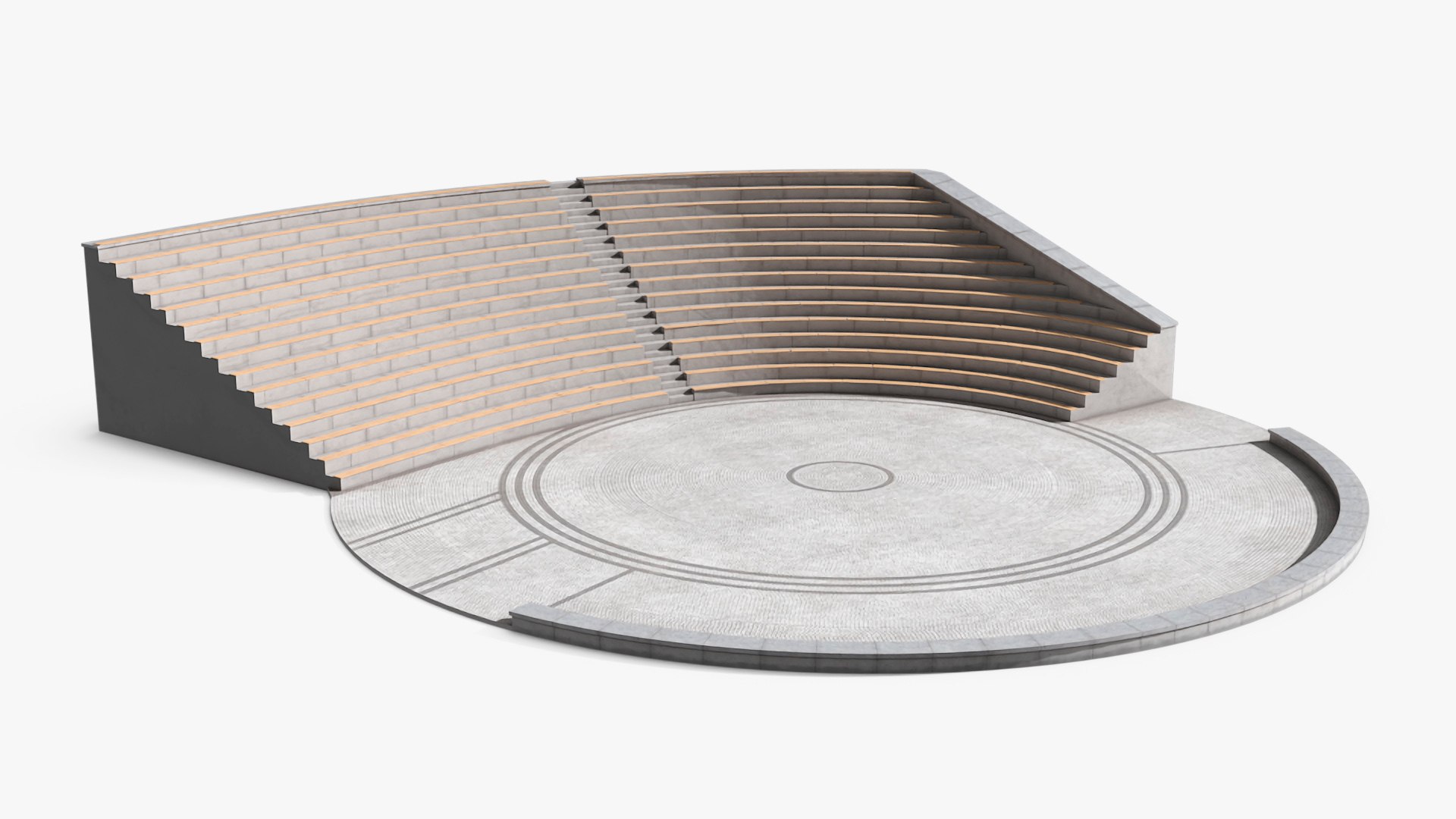 Stone Amphitheater With Stage 3D Model - TurboSquid 2378176