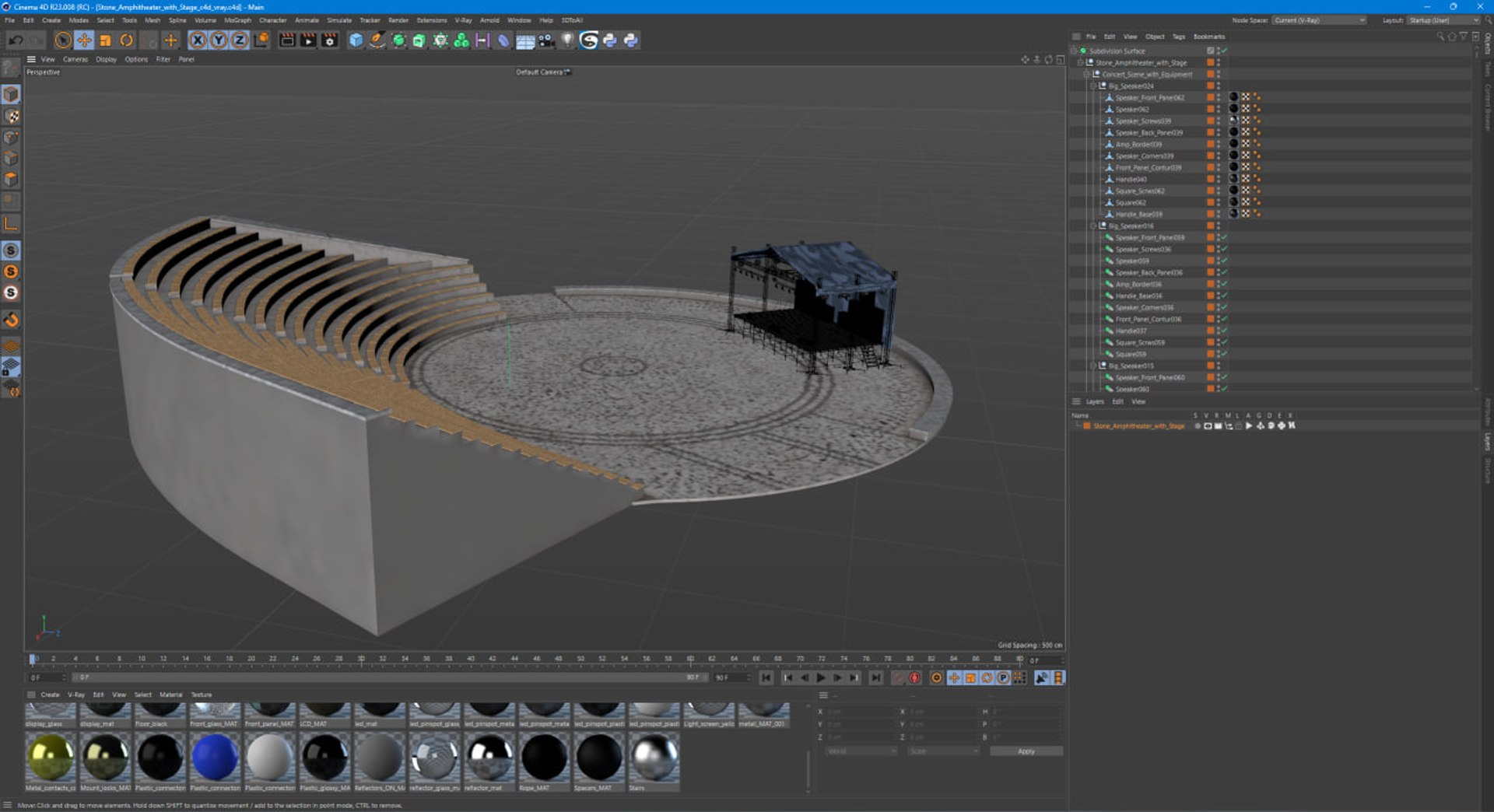 Stone Amphitheater With Stage 3D Model - TurboSquid 2378176