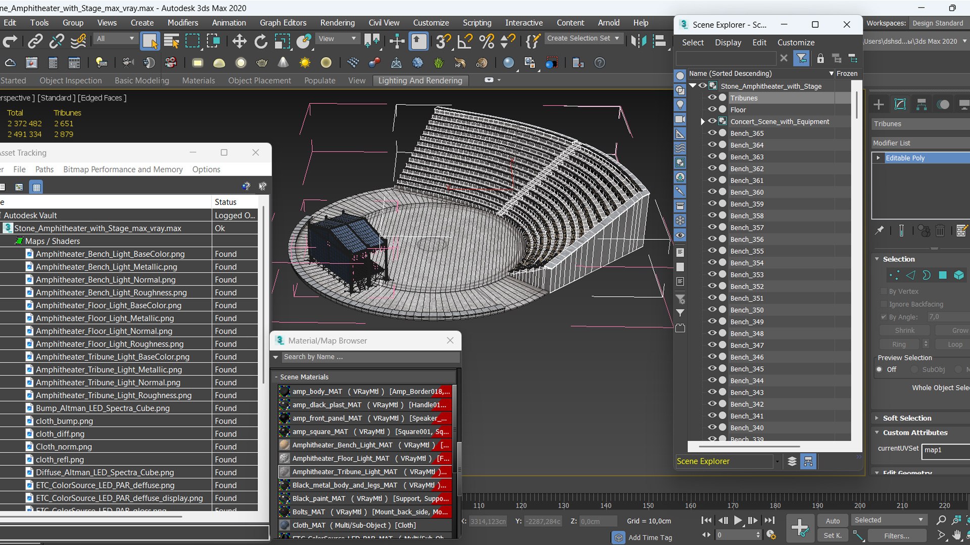 Stone Amphitheater With Stage 3D Model - TurboSquid 2378176