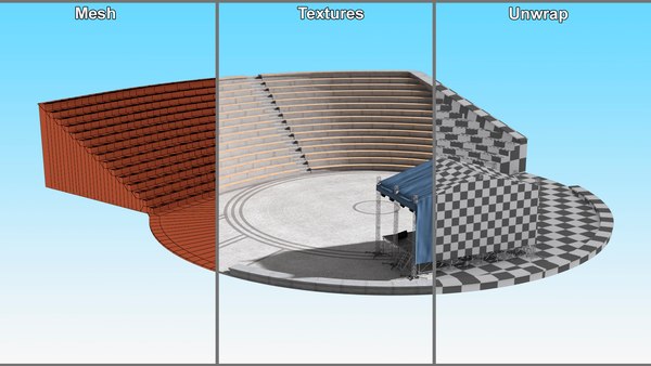 modelo 3d Anfiteatro de piedra con escenario - TurboSquid 2378176