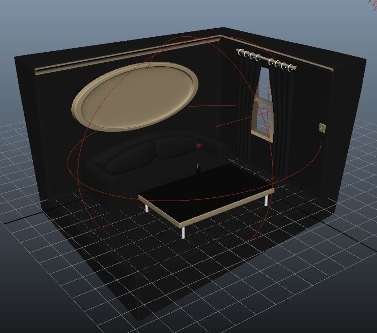 obj isometric room scene