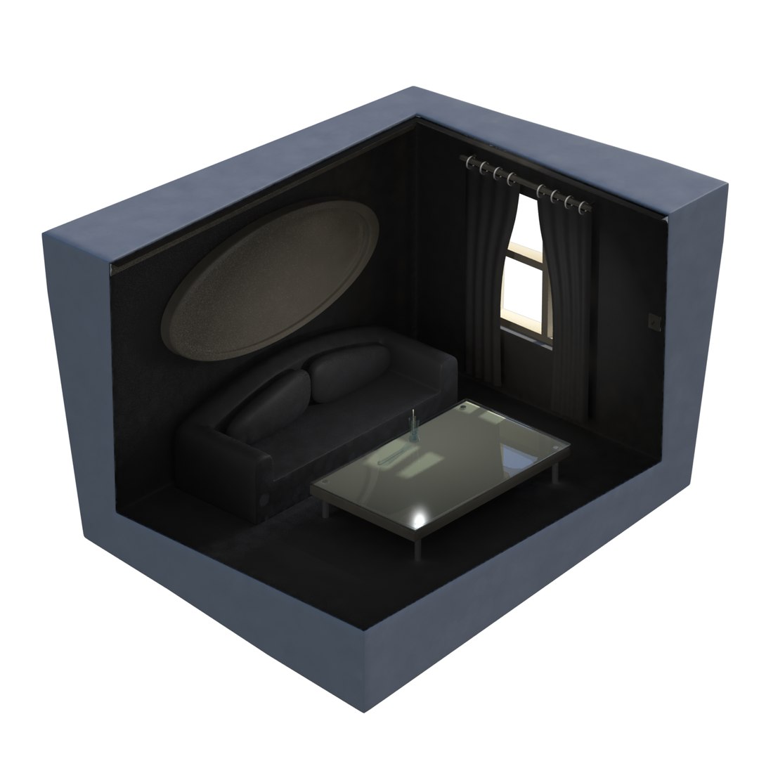 obj isometric room scene