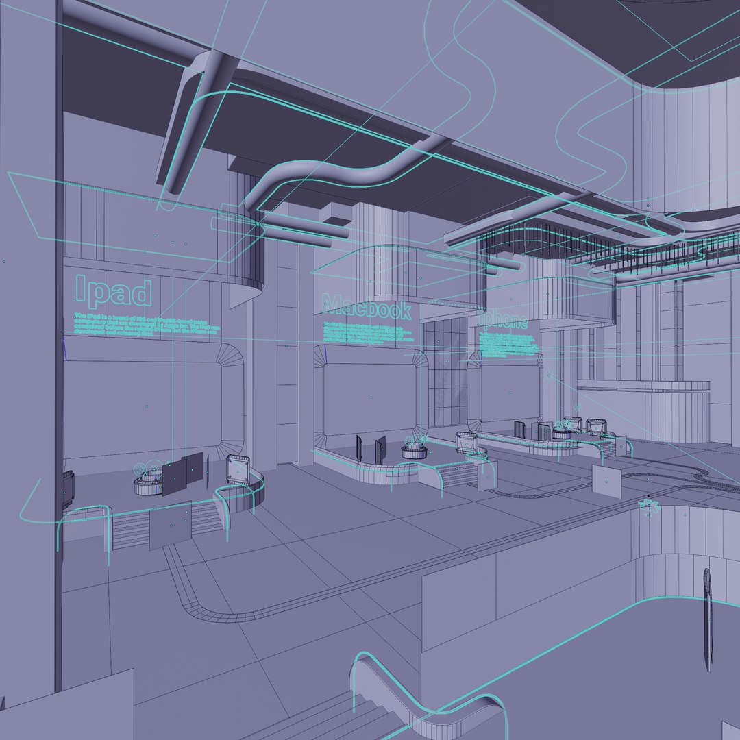 Futuristic Exhibition Interior Sci Fi Hall 3D 3D Model - TurboSquid 2317402
