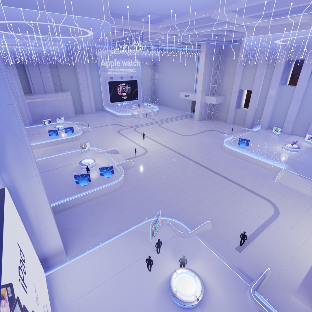 Futuristic Exhibition Interior Sci Fi Hall 3D 3D Model - TurboSquid 2317402