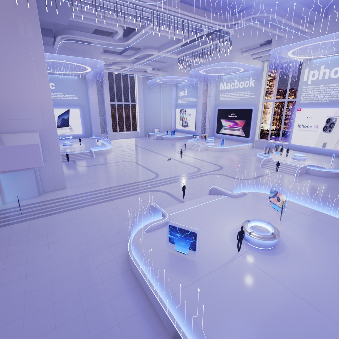 Futuristic Exhibition Interior Sci Fi Hall 3D 3D Model - TurboSquid 2317402