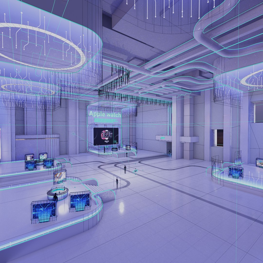 Futuristic Exhibition Interior Sci Fi Hall 3D 3D Model - TurboSquid 2317402