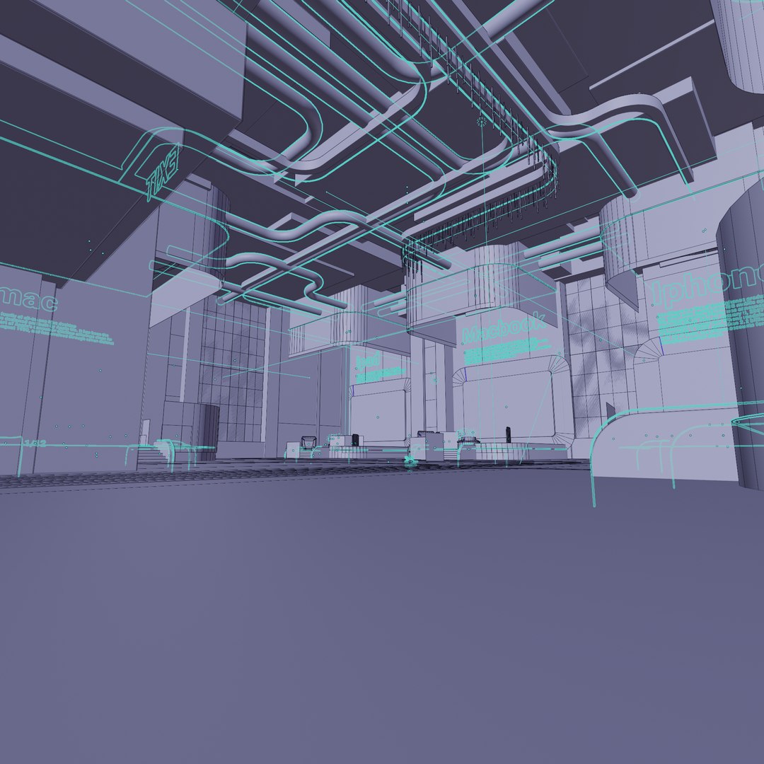 Futuristic Exhibition Interior Sci Fi Hall 3D 3D Model - TurboSquid 2317402