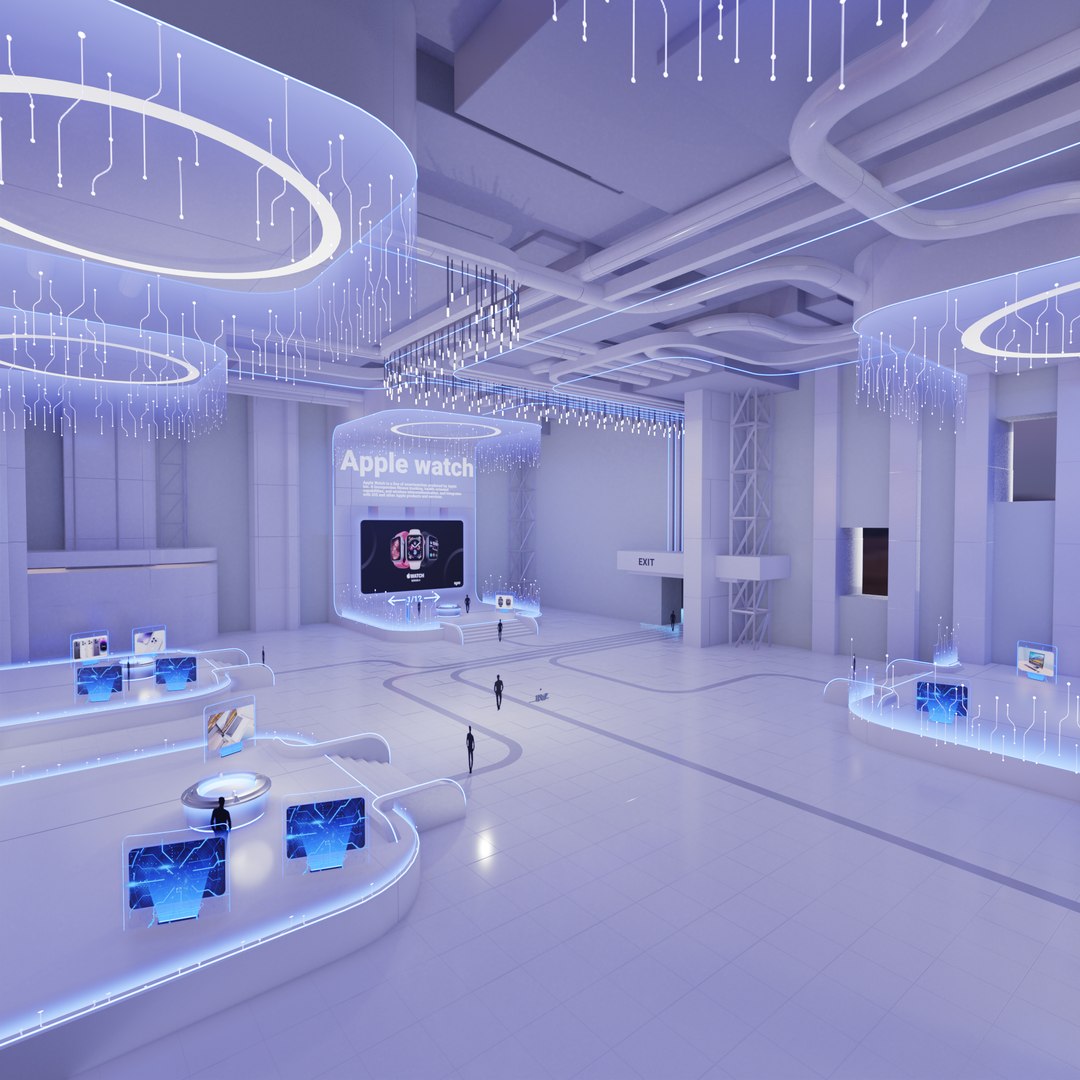 Futuristic Exhibition Interior Sci Fi Hall 3D 3D Model - TurboSquid 2317402