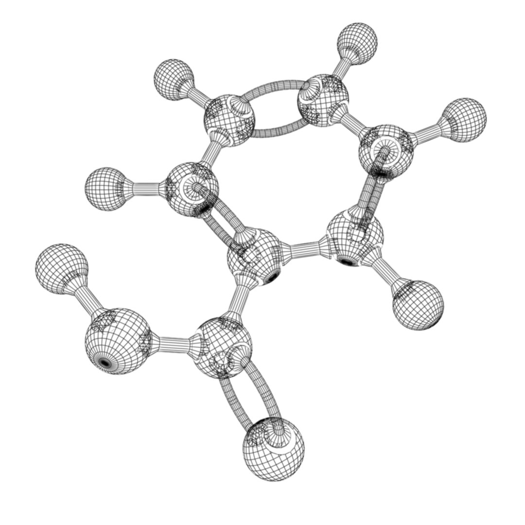 Benzoic Acid - Molecule 3d Max