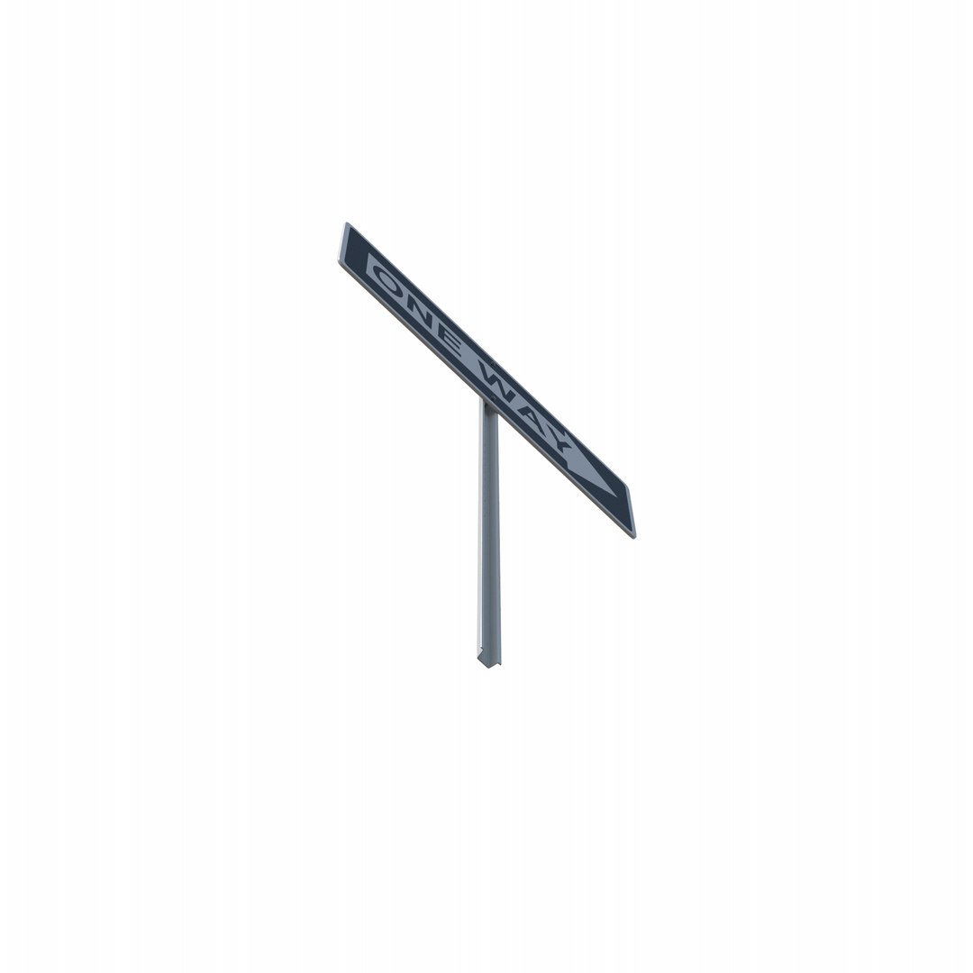 Black One Way Road Sign 3D Model - TurboSquid 2044206