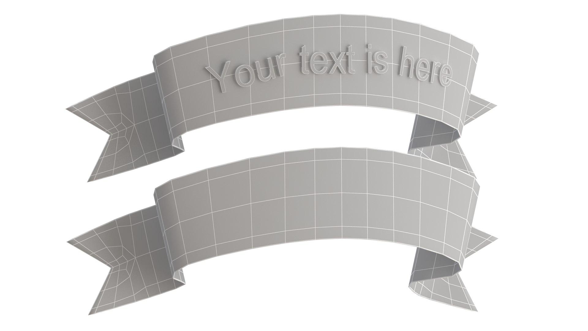 3D Ribbon Banner Curved Red - TurboSquid 2005647