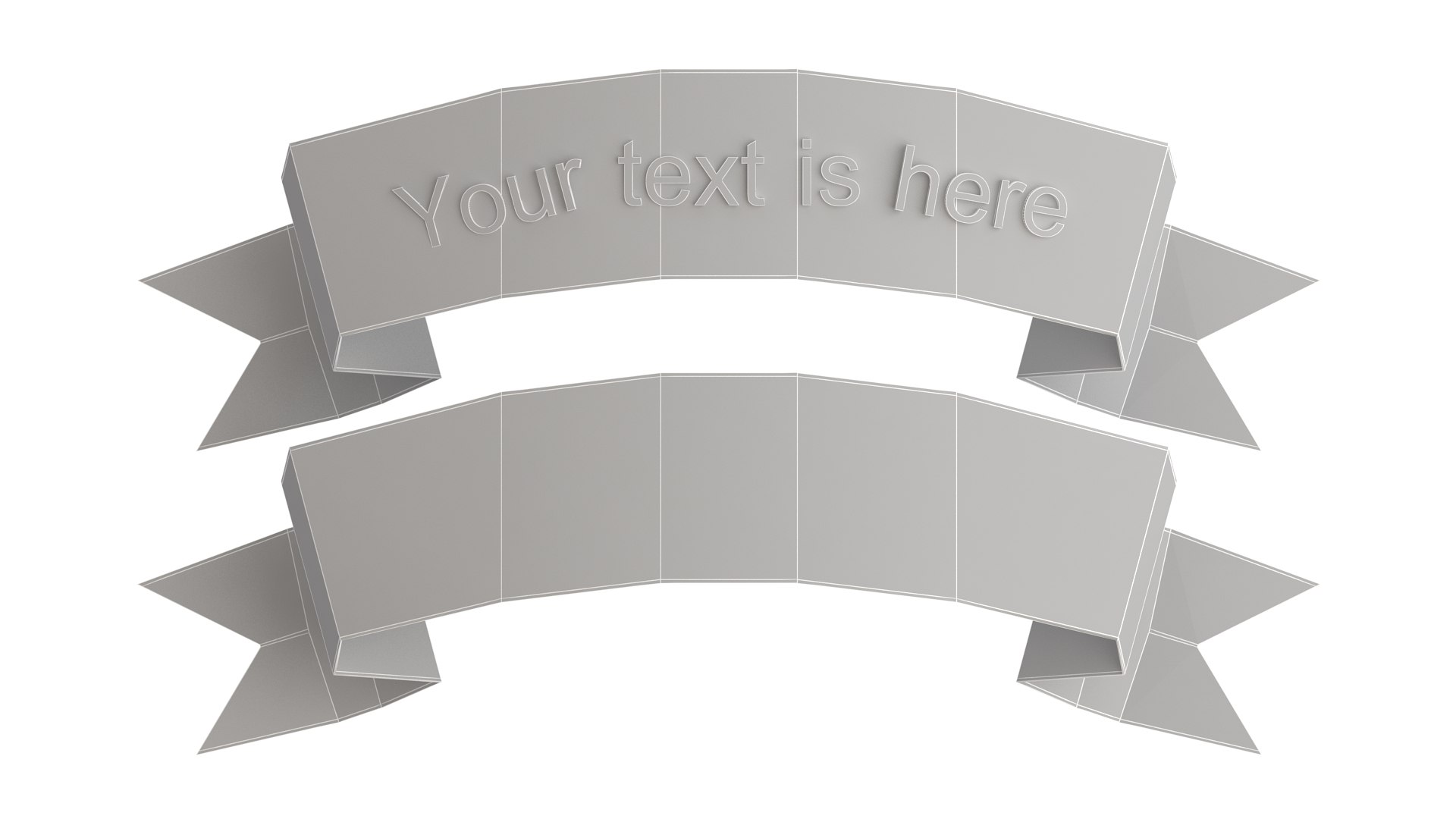 3D Ribbon Banner Curved Red - TurboSquid 2005647