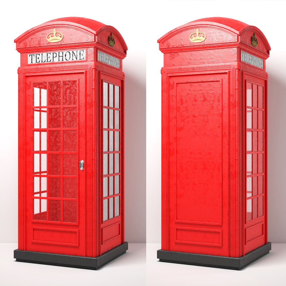 3D Red Telephone Model - TurboSquid 1363386
