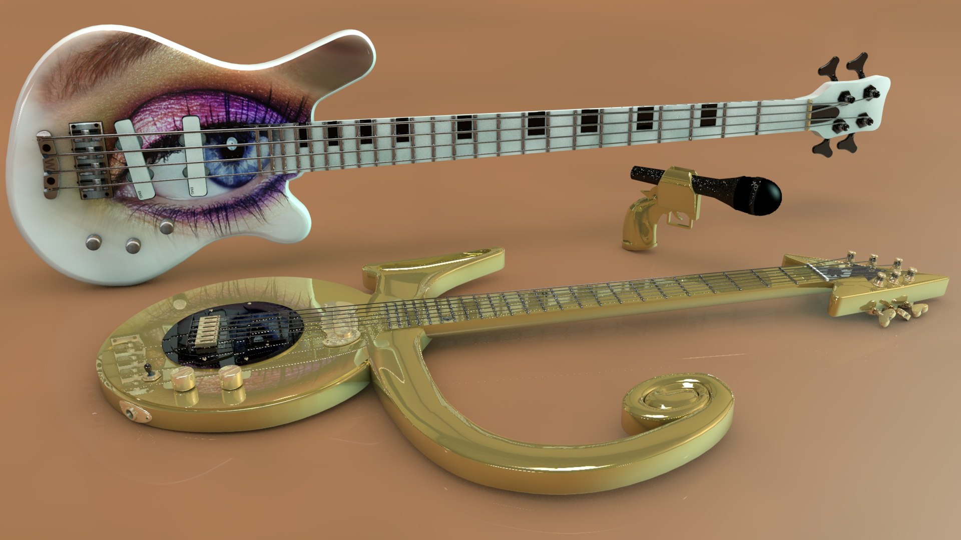 Prince Symbol Guitar Warwick 3d 3ds