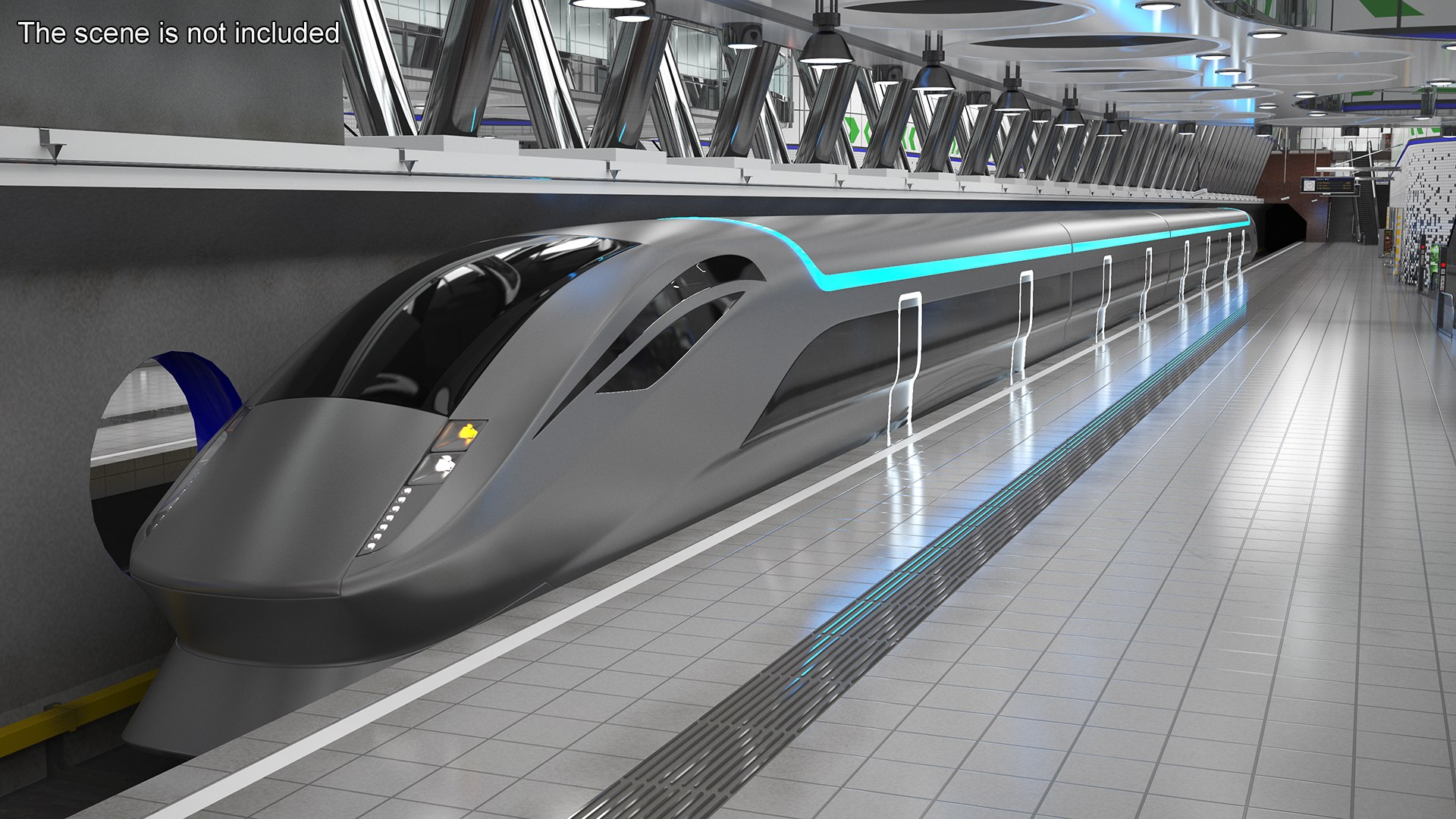 3D Futuristic Passenger Train Silver - TurboSquid 2219328