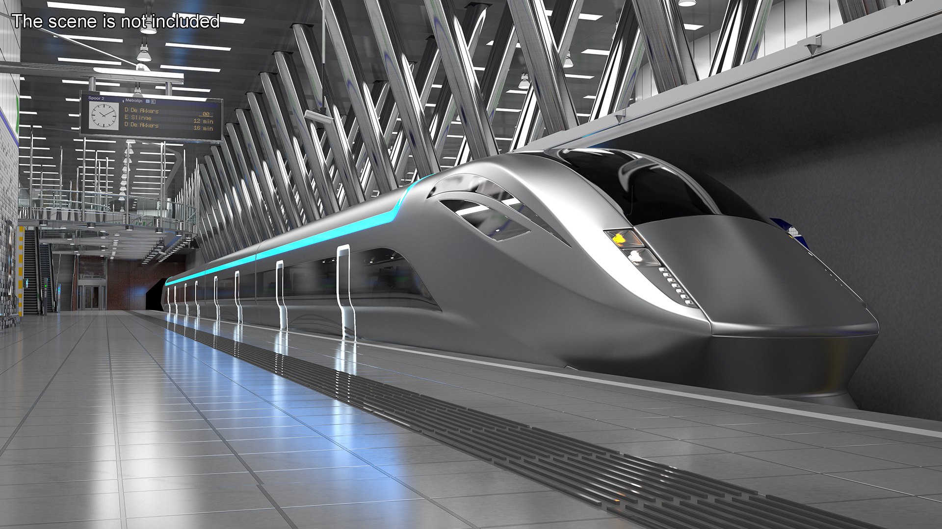 3D Futuristic Passenger Train Silver - TurboSquid 2219328