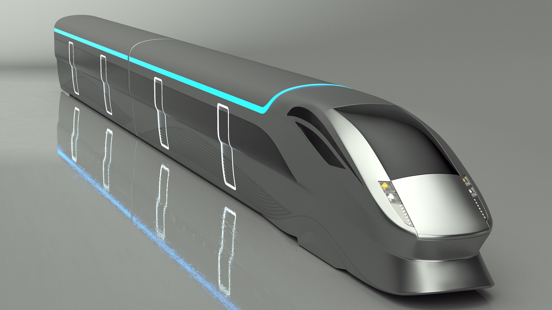 3D Futuristic Passenger Train Silver - TurboSquid 2219328