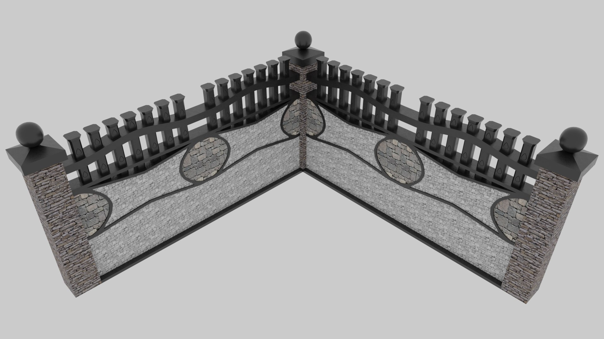 Stone Fence Wall 3D Model - TurboSquid 1537903