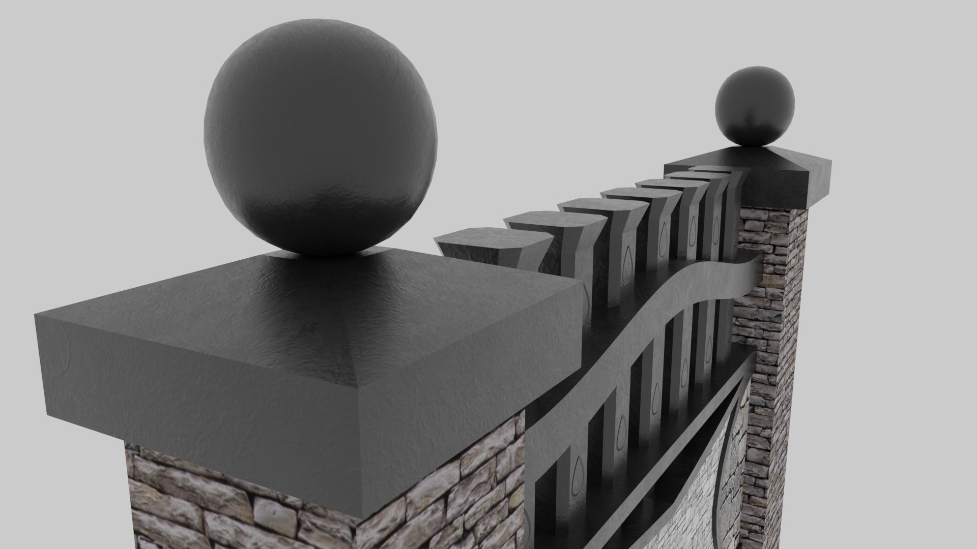 Stone Fence Wall 3D Model - TurboSquid 1537903