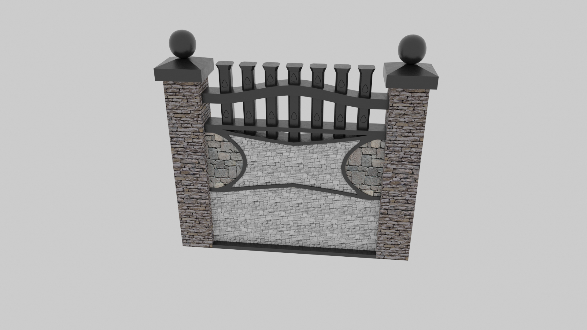 Stone Fence Wall 3D Model - TurboSquid 1537903