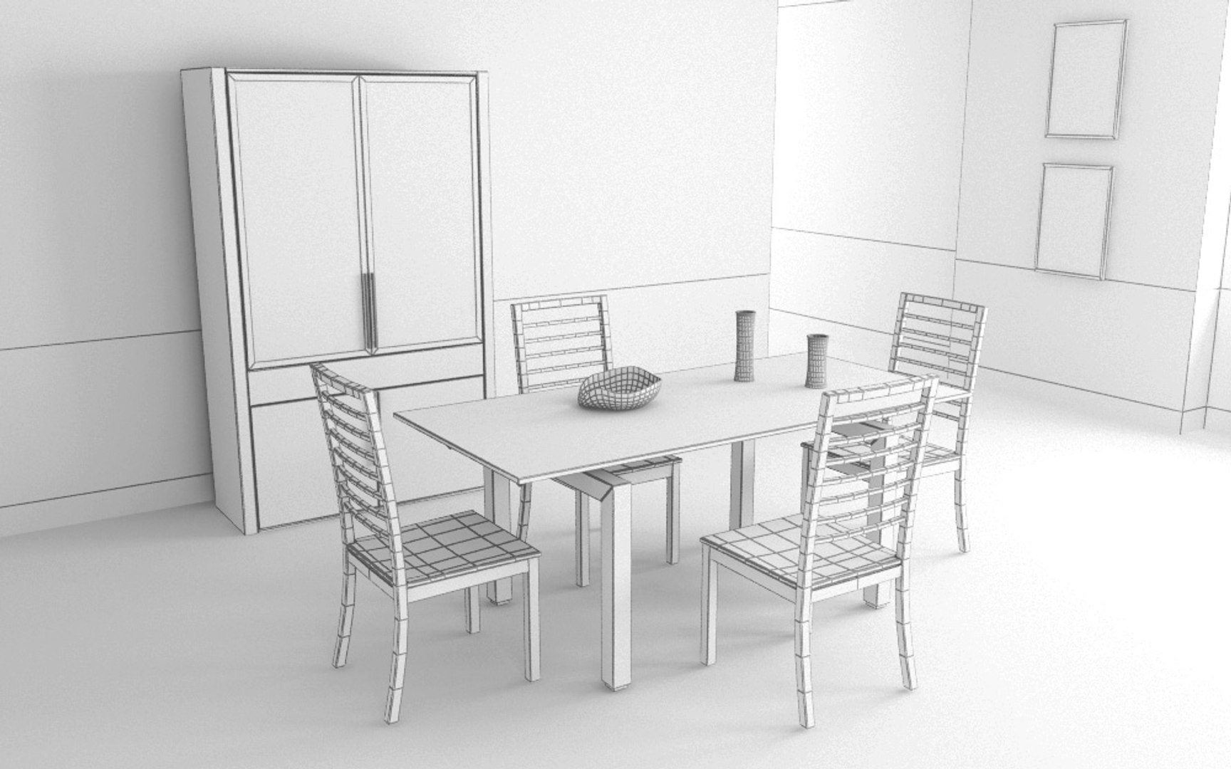 Dining Room Set 03 3d Model